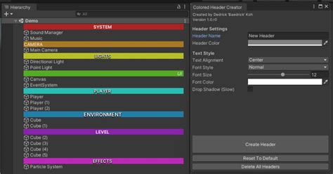 Colored Hierarchy Headers To Add Headersdividers Go To Tools