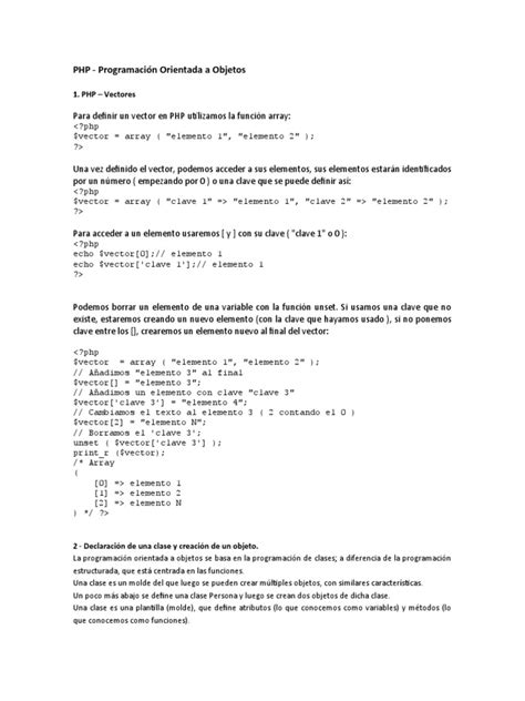 Php Poo Pdf Objeto Informática Programación