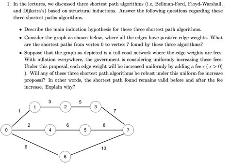 Solved 1 In The Lectures We Discussed Three Shortest Path