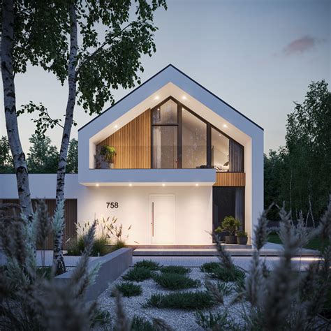 Gotowy Projekt Domu Newhouse 758 G1 Projekt Domu Z Poddaszem Garażem Jednostanowiskowym Dach