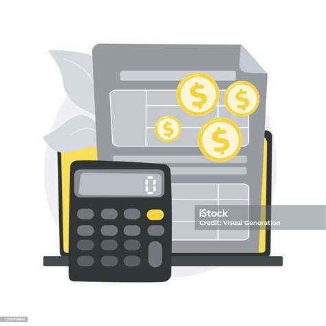 데스크톱 세금 신고 소프트웨어 추상 적 개념 벡터 일러스트레이션 Internal Revenue Service에 대한 스톡 벡터