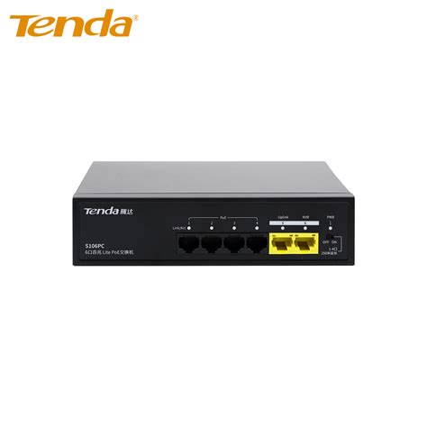 Ethernet Hub Switch POE 04 Port Gigabit 2 Port Uplink Gigabit Tenda SG206PC BH