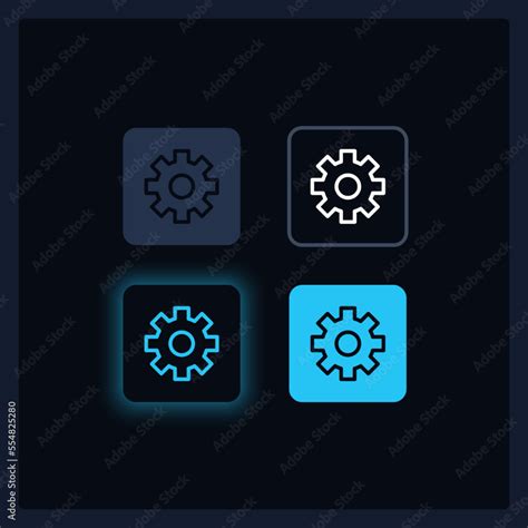 Setting Gear Ui Elements Kit Software Configuration Isolated Vector