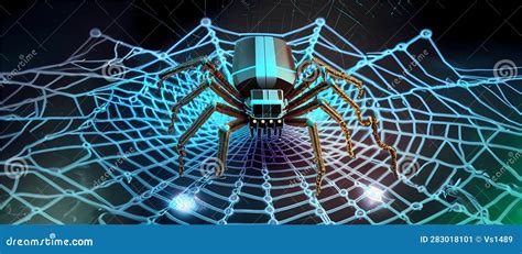 Cyber Spider On Microchip Networked On A Digital Data Make Web Mesh Artificial Intelligence Ai