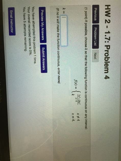 Solved If Possible Choose K So That The Following Function Chegg Com