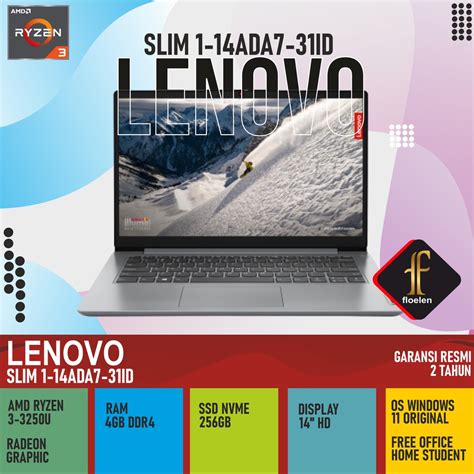 Jual Lenovo Ideapad Slim 1 14ADA7 31ID AMD Ryzen 3 3250U 4GB 256GB SSD 14 W11 Shopee Indonesia