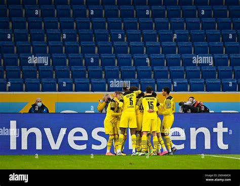 Goal Celebration Bvb Borussia Dortmund In Front Of Perimeter