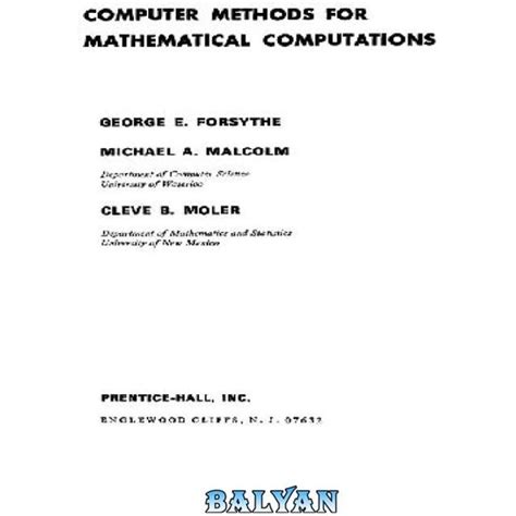 خرید و قیمت دانلود کتاب Computer Methods For Mathematical Computations ترب