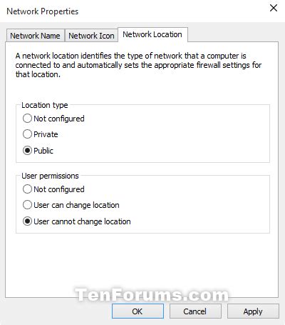 Set Network Location To Private Or Public In Windows Tutorials
