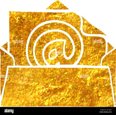 Hand Drawn Envelope Icon In Gold Foil Texture Vector Illustration Stock Vector Image And Art Alamy