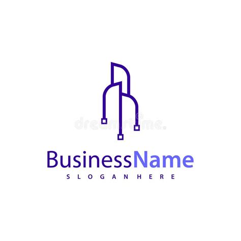 Modern Tech City Logo Design Vector Illustration Creative Tech Modern