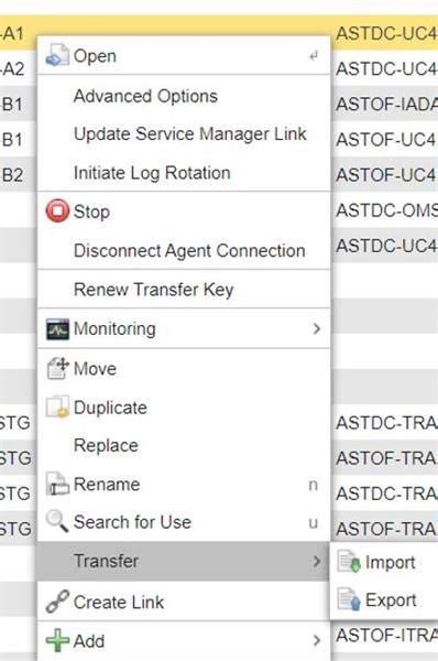 V21 Export Option Not Available For Hosts In Client 0 Automic