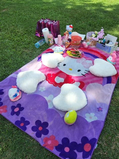 Hello Kitty Picnic 🎀 Hello Kitty Blanket Hello Kitty Hello Kitty Items