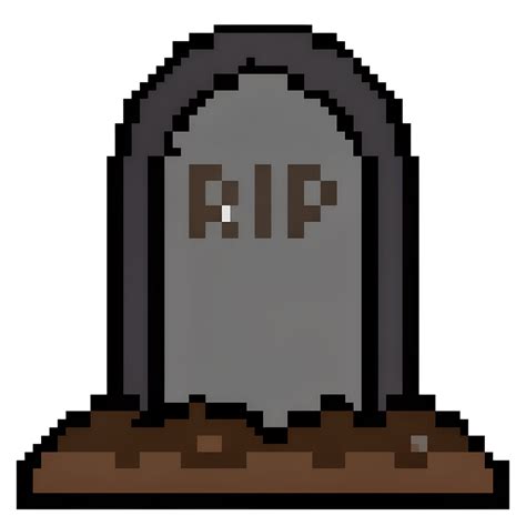 Pixel Art Of A Gravestone With Rip Inscription Suitable For Halloween