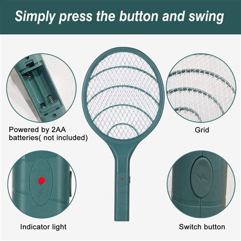 Electric Fly Swatter Bug Zapper Racket 3000volt Mosquito Fly Gnat Zapper Pest Control For Home