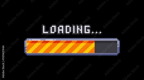 vector de stock pixel art loading bar retro game start 8 bit