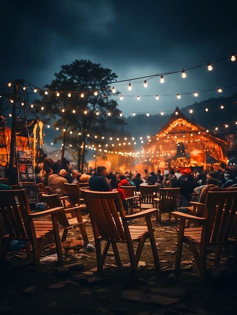 Music Festival Backdrop Stage Lights And Crowd Background Fe Creative