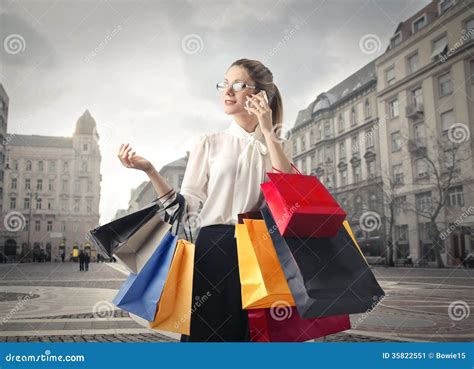 Girl With Many Shopping Bags