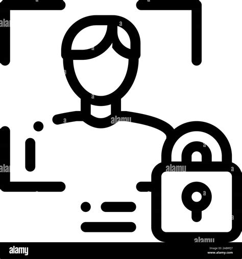 Human Lock Security Icon Vector Outline Illustration Stock Vector Image