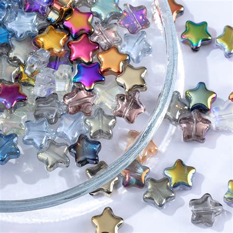 Inspirelle 10mm Star Beads 300pcs Electroplated Crystal