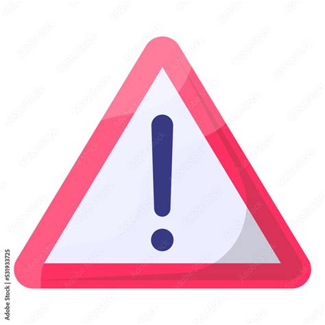 Bare Exclamation Mark Red Triangle Concept Factorial Operation And Logical Negation Vector Icon