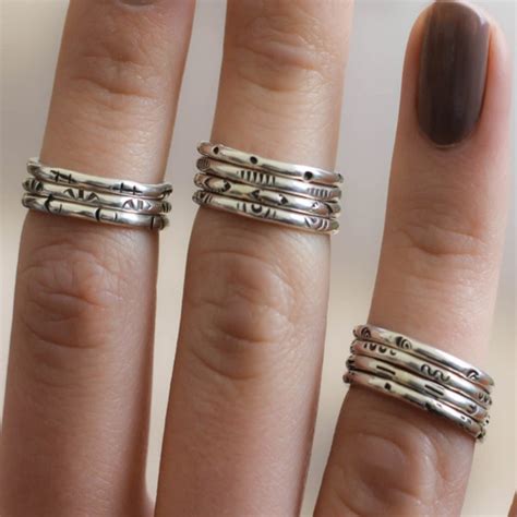 Boho Stacking Rings Etsy