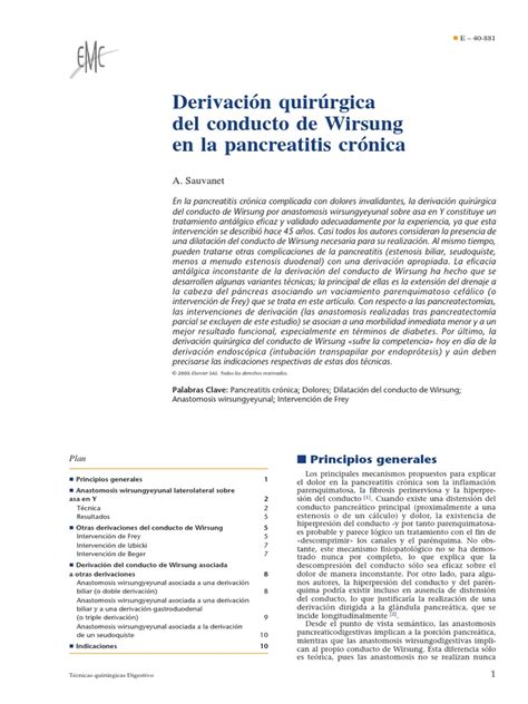 Derivacion Del Wirsung Pdf Páncreas Gastroenterología