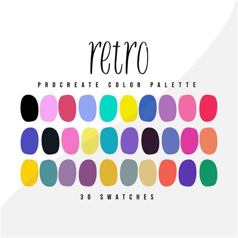 Retro Procreate Color Palette Etsy