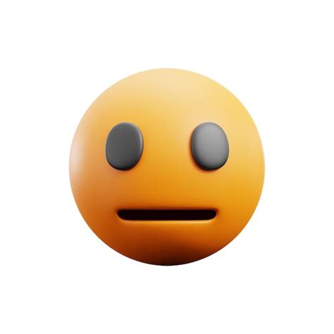 Premium Photo Neutral Face 3d Icon Isolated White Background 3d Rendering