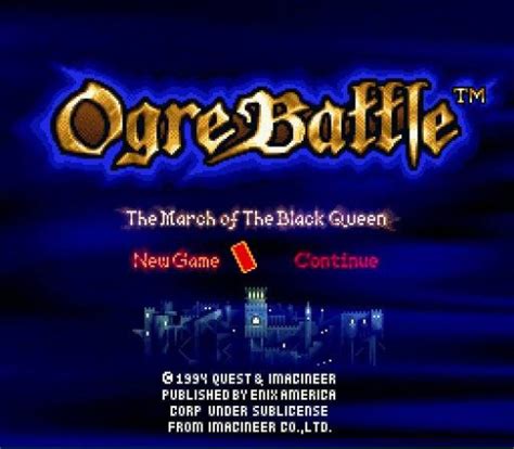 Game Ogre Battle The March Of The Black Queen Snes 1994 Enix Oc