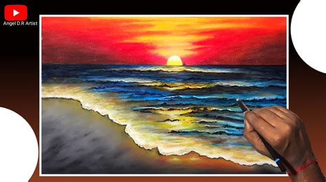 Ocean Sunset Drawing Sunset On Beach Drawing Vectors Download Free