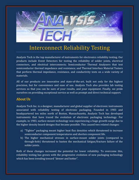 Pdf Interconnect Reliability Testing Dokumentips