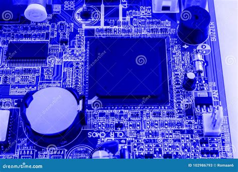 Integrated Semiconductor Microchip Microprocessor On Circuit Board