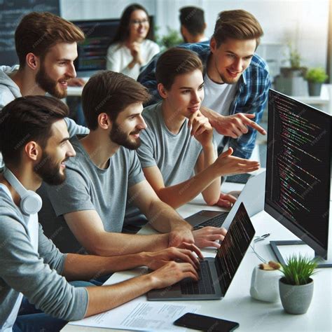 Collaborative Coding Premium Ai Generated Image