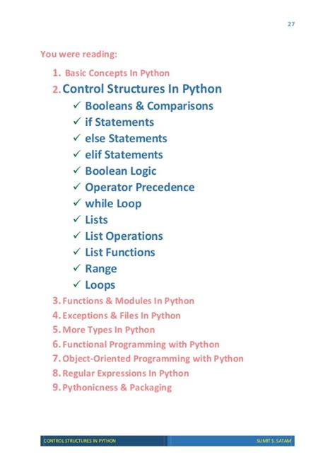 control structures in python