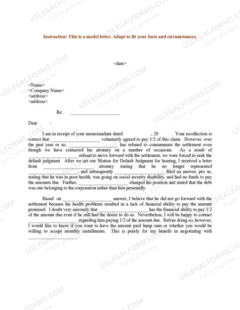 Sample Letter For Recovery Of Judgment From Defendants Us Legal Forms
