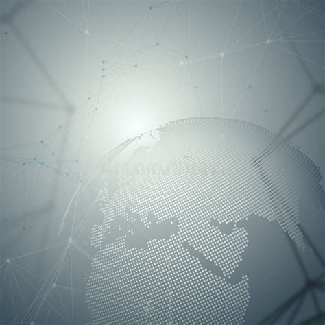 Abstract Futuristic Network Shapes High Tech Hud Background Connecting Lines And Dots