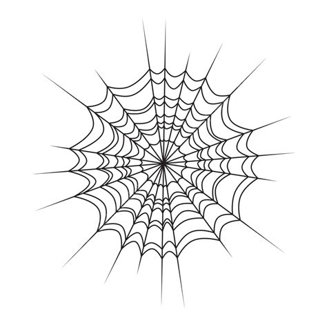 Spiderweb Halloween Design Isolated On White Background Line Dangerous Drawn Vector Line