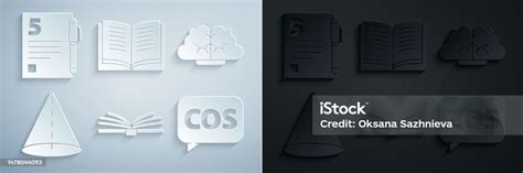 책 열기 인간의 두뇌 기하학적 도형 원뿔 수학 함수 코사인 테스트 또는 시험 시트 및 아이콘을 설정합니다 벡터 3차원 형태에 대한 스톡 벡터 아트 및 기타 이미지 Istock