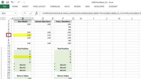 Excel Extract NonBlank Or NonZero Values From An Array YouTube