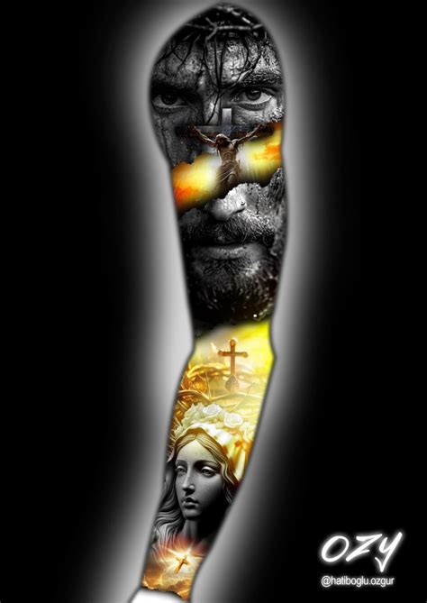 Jesus Full Sleeve Tattoo Design