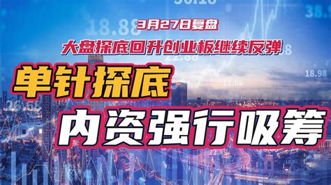 大盘探底回升创业板继续反弹，单针探底内资强行吸筹！后市这样看 Youtube