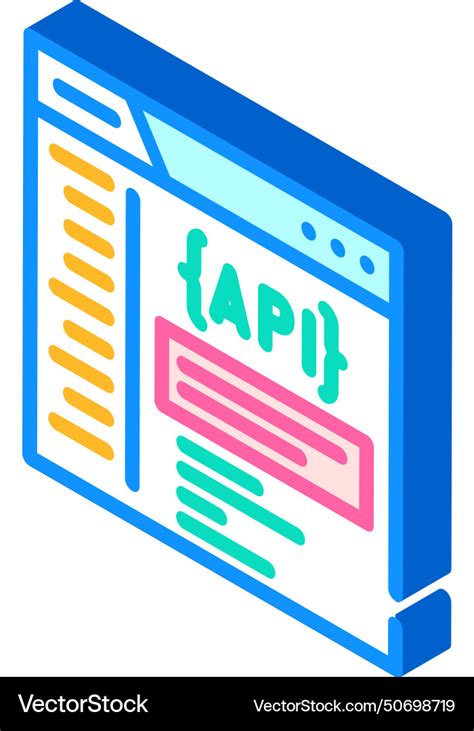 Api Documentation Technical Writer Isometric Icon Vector Image