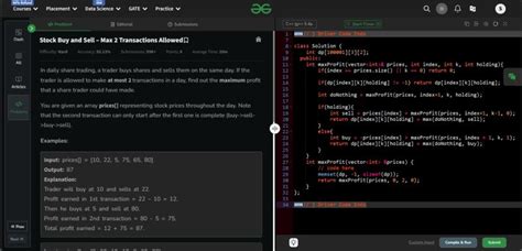 Gfg160 Stocktrading Dynamicprogramming Maxprofit Codingchallenge
