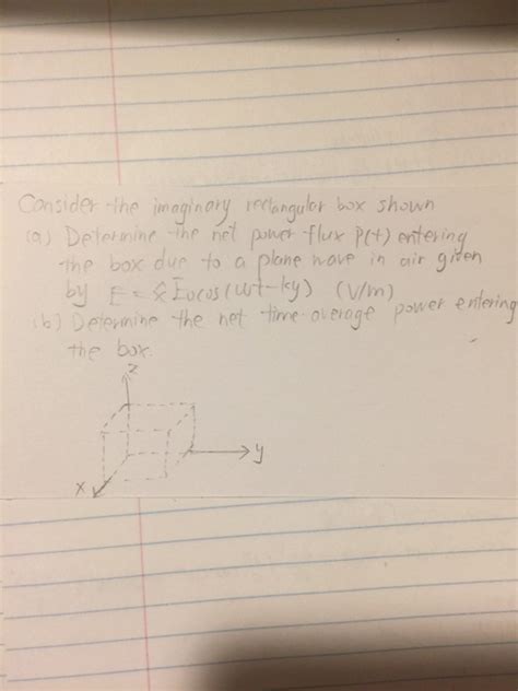 Solved Consider The Imaginary Rectangular Box Shown A