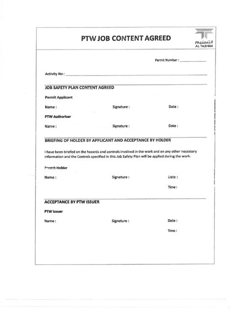 Class B Permit Document Al Tasnim Pdf