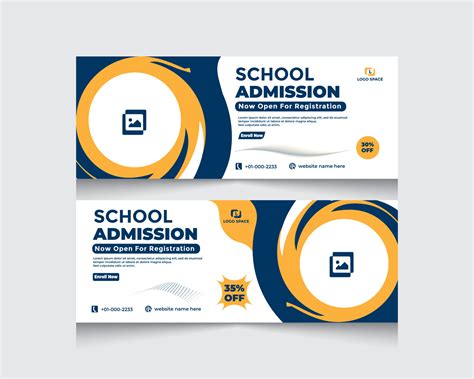 School Admission Banner Design Setsocial Media Cover School Banner