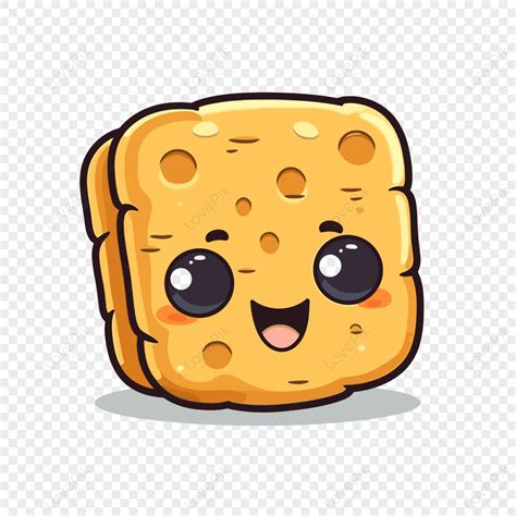 비스킷 클립 아트 흰색 배경 벡터 및  그림 만화에 얼굴과 눈을 가진 작은 치즈 조각 Png 일러스트 무료 다운로드 Lovepik