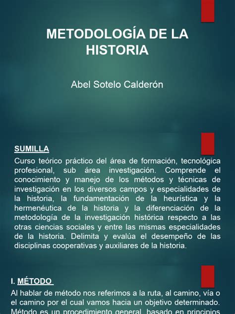 Metodología De La Historia Y Sus Métodos Pdf Conocimiento