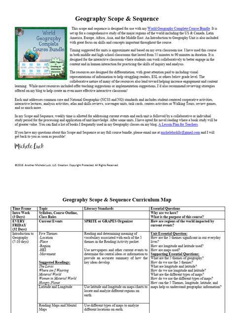 Geography Scope And Sequence Michele Luck Pdf Geography Map